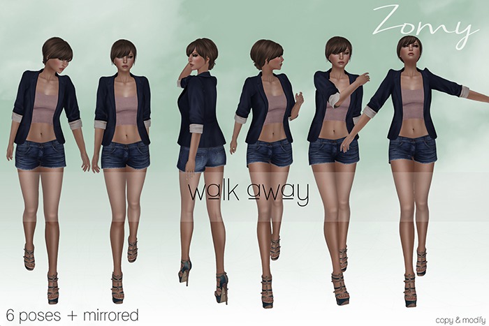 Second Life Marketplace - Zomy - walk away Posepack