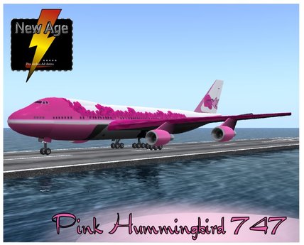 Second Life Marketplace - Pink Hummingbird 747 Airliner (flyable)