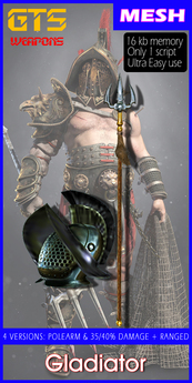 Second Life Marketplace - [GTS] Gladiator Trident (spear) with Helmet