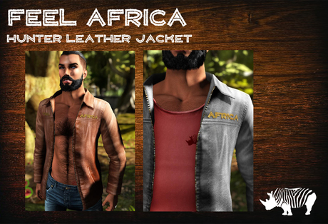 Second Life Marketplace - FEEL AFRICA - Hunter - Mens Leather Jacket