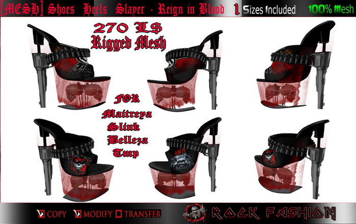 Second Life Marketplace - [MESH] Shoes Heels - Reign in Blood