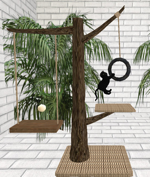 Second Life Marketplace - Bridget's Little black panther at scratch tree