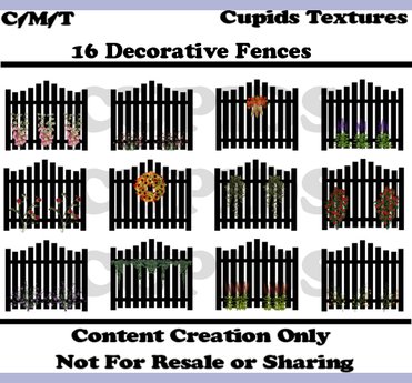 Second Life Marketplace - *CUPIDS TEXTURES* 15 Decoratave Fences Alpha ...