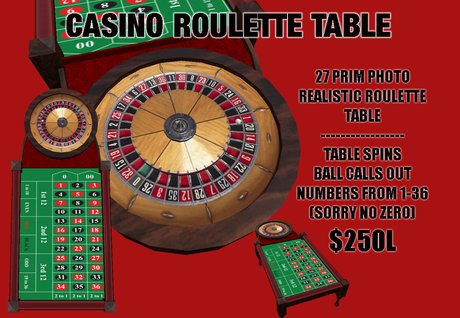 Second Life Marketplace - roulette table for casino or games room