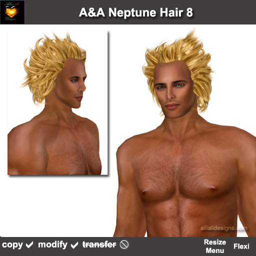 Second Life Marketplace - A&A Neptune Hair Dark Blonde (Color 8) Mid ...