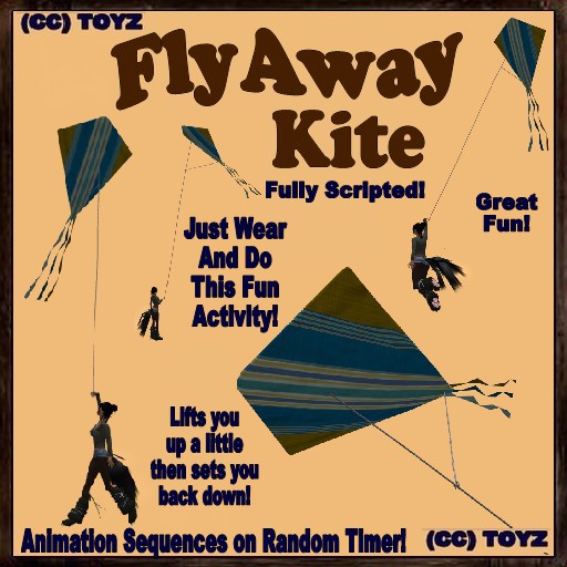 Second Life Marketplace - (CC) Toyz: Fly Away Kite -Fun Toy Accessory!