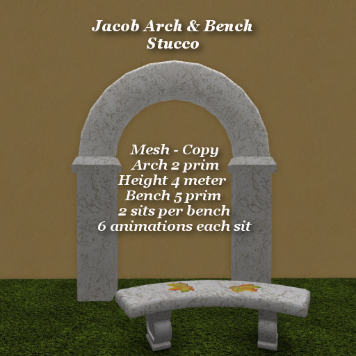 Second Life Marketplace - Jacob Arch & Bench -Stucco