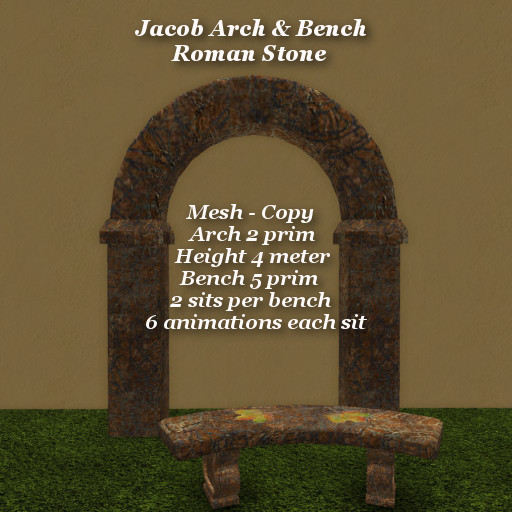 Second Life Marketplace - Jacob Arch & Bench - Roman Stone