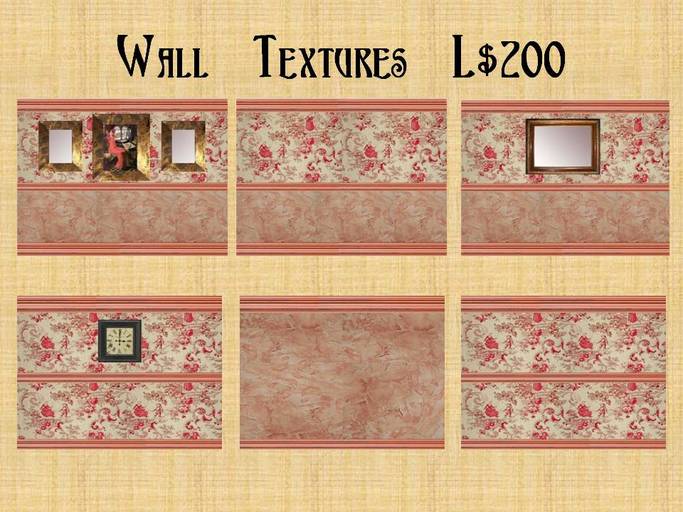 Second Life Marketplace - Wall Textures Set of Matched Interior Walls