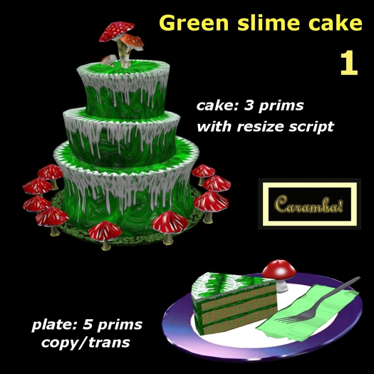 Second Life Marketplace - Halloween - green slime cake 1