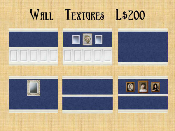 Second Life Marketplace - Interior Wall Textures featuring wood trim ...