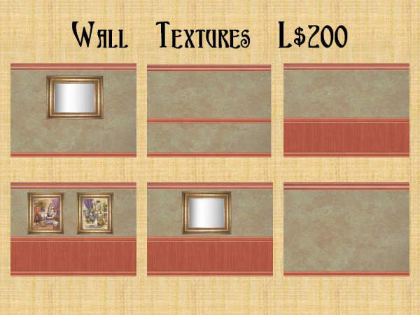 Second Life Marketplace - Interior Wall textures featuring wood trim ...