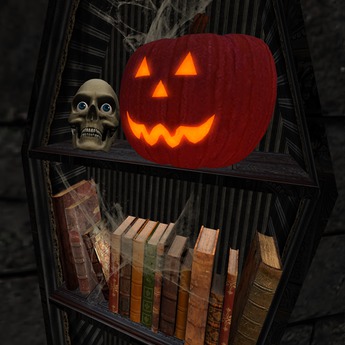 Second Life Marketplace - The Poe Coffin Book Shelf Halloween Version ...