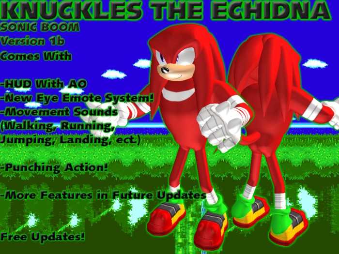 Second Life Marketplace - (LCD) Knuckles the Echidna - Sonic Boom Ver ...