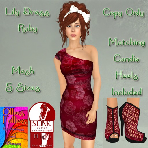 Second Life Marketplace - Lily Dress Ruby ~OF~