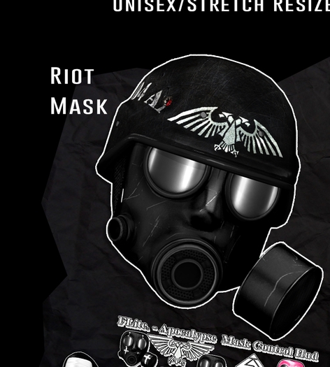 Second Life Marketplace - FLite.-Apocalypse Riot Mask RARE Unisex