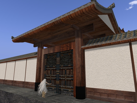 Second Life Marketplace - Japanese Temple Main Gate and Wall Components
