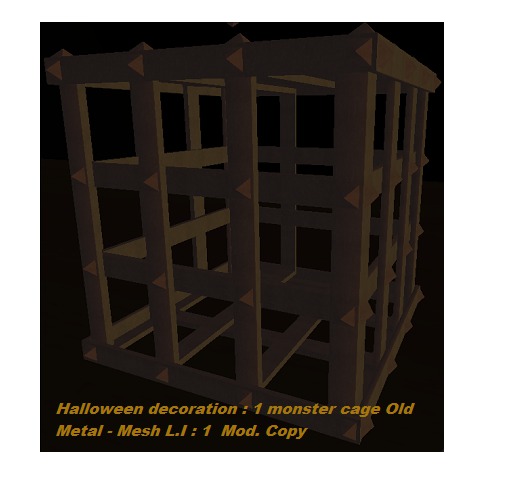 Second Life Marketplace - Halloween Decoration : 1 Monster Cages Gold ...