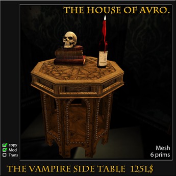 Second Life Marketplace - The Vampire Side Table Gothic furniture