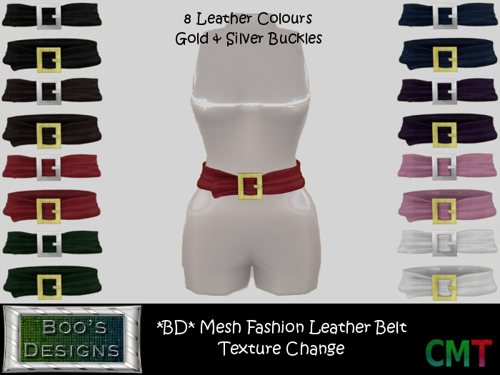 Second Life Marketplace - *BD* Mesh Fashion Belt In 8 Colours ~ Texture ...