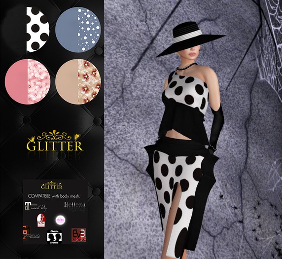 Second Life Marketplace - *GLITTER* KATE MESH OUTFIT TEXTURE HUD 4 COLORS