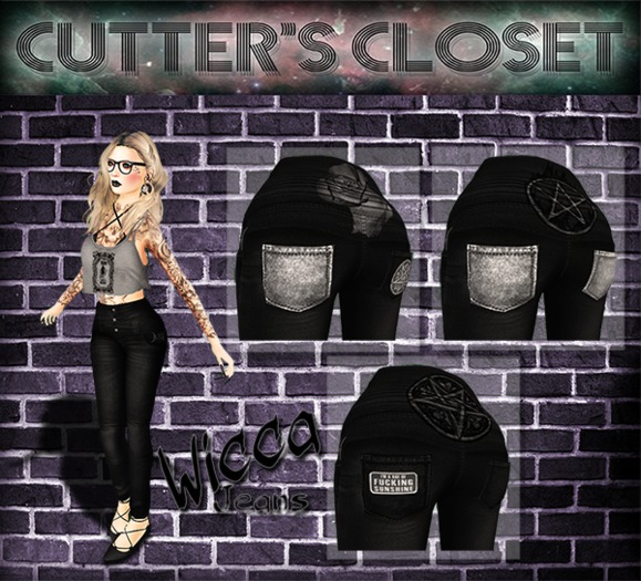 Second Life Marketplace - {Cutters' Closet} Highwaist Black Jeans ...