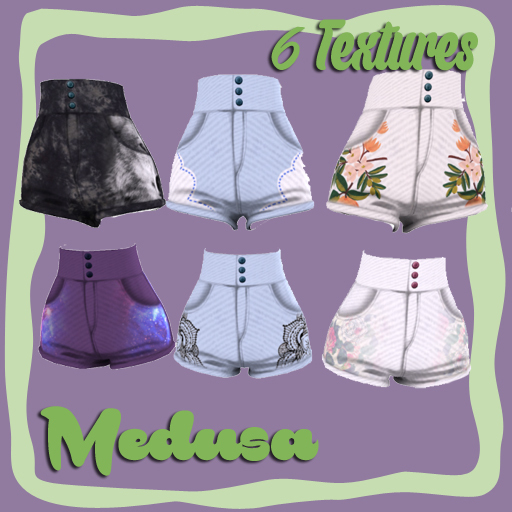 Second Life Marketplace - MEDUSA // High Waisted Shorts Texture 6 Pack ...