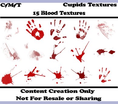 Second Life Marketplace - *CUPIDS TEXTURES* 15 blood alpha textures