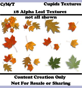 Second Life Marketplace - *CUPIDS TEXTURES* 18 Alpha Leaf Textures