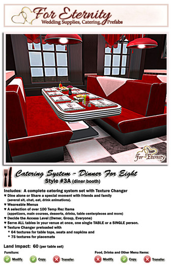 Second Life Marketplace - *VRD* Catering - Dinner For Eight - Style #3A ...