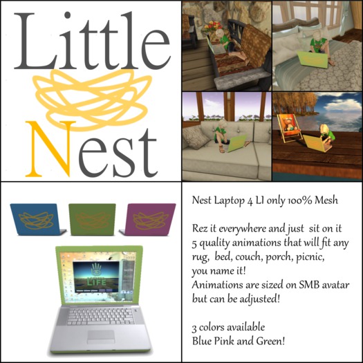 Second Life Marketplace - Little Nest Laptop - Pink