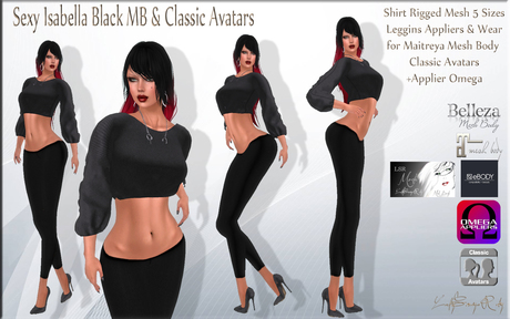 Second Life Marketplace - LSR - Sexy Isabella Black MB & Classic Avatars