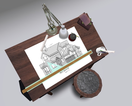 Second Life Marketplace - Couples Animated Drafting Tables "Shaker" Styling