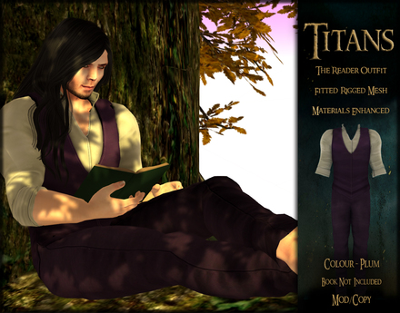 Second Life Marketplace - Titans - The Reader - Plum