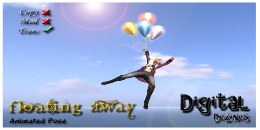 Second Life Marketplace - ..::DD::.. Floating Away Animated Balloons