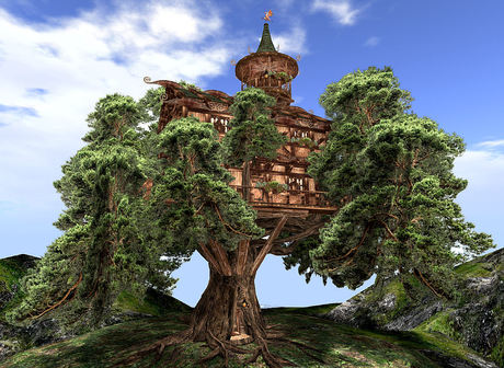 Second Life Marketplace - Hollow Pine Tree House, 54 Li