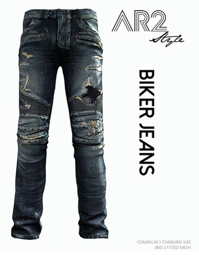 Second Life Marketplace - [AR2 Style] Biker Jeans DARK DENIM