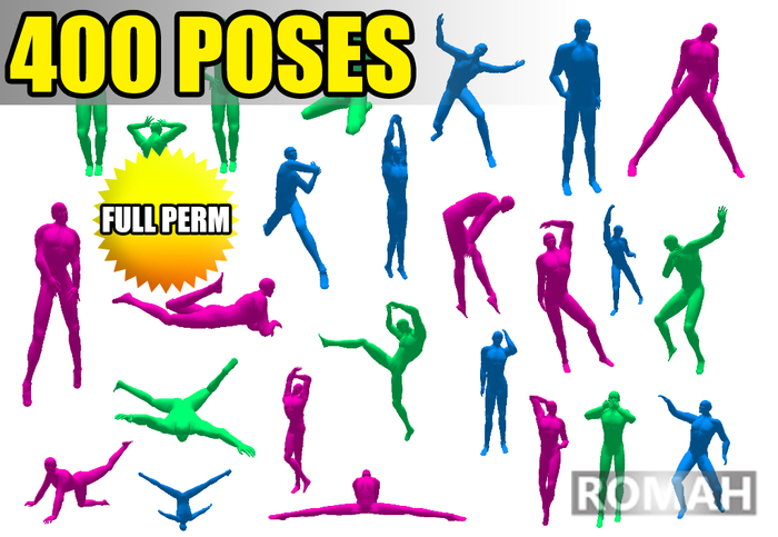 Second Life Marketplace - *Updated* Premium 400 Poses Pack - Male ...