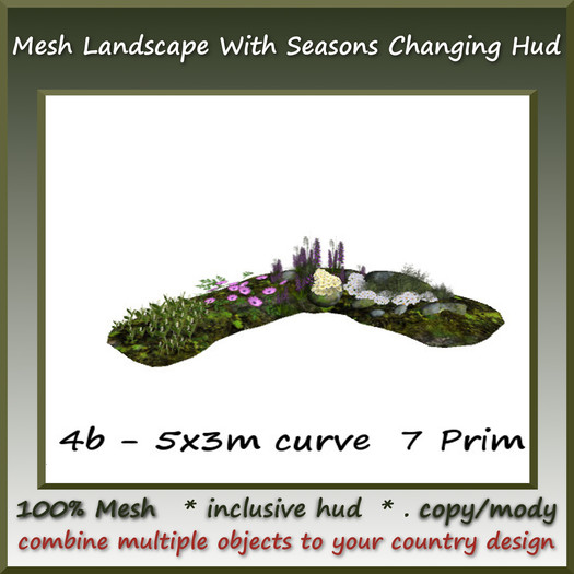Second Life Marketplace - 4b Mesh Garden/Landsc. Saisons Set 5x3m curve