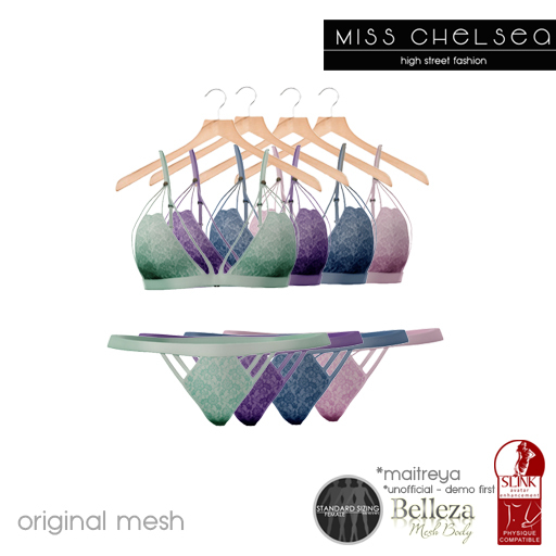 Second Life Marketplace - .miss chelsea. Lily Lingerie Pastels Pack CLEARANCE
