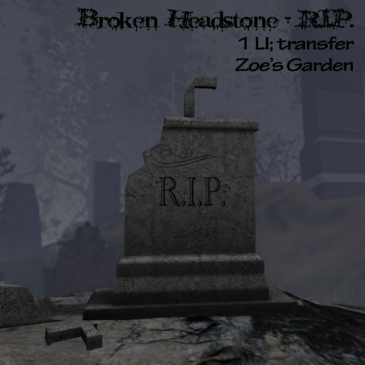 Second Life Marketplace - *ZG* Broken Headstone - RIP