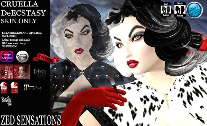 Second Life Marketplace - Elite Skins*.Cruella DeEcstasy FM skin SL ...