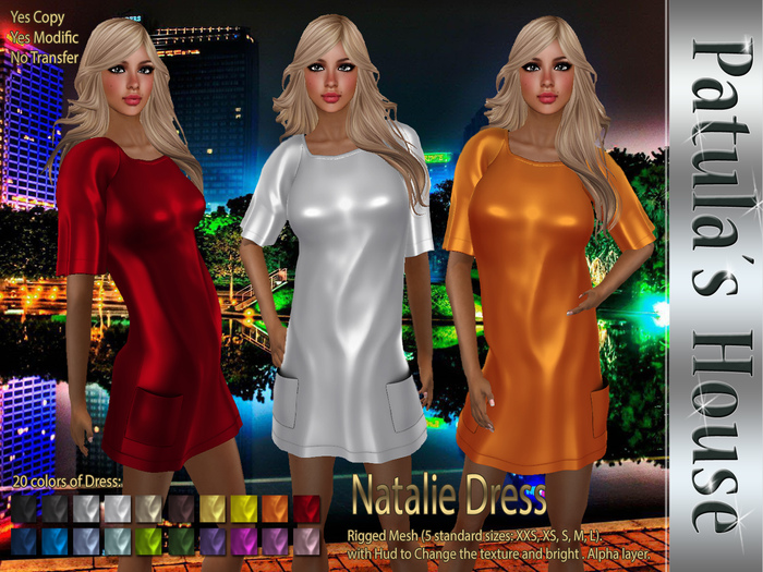 Second Life Marketplace - * Patulas House Solid colors Natalie Dress.