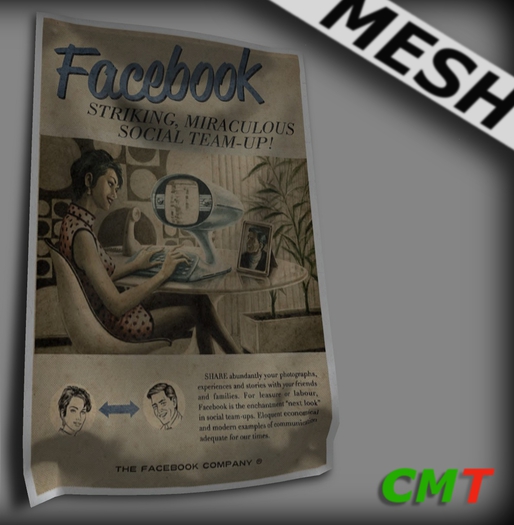 Second Life Marketplace - vintage facebook -poster