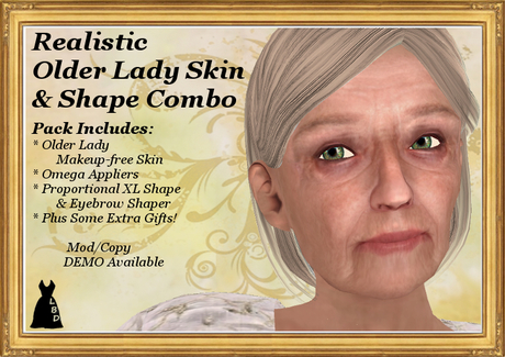 Second Life Marketplace - *LBD* 60 Year Old Tan Skin Appliers & Bento ...