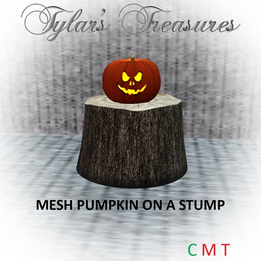 Second Life Marketplace - .:TT:. CUTOUT PUMPKIN 2 ON A STUMP BOXED