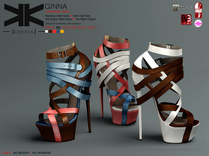 Second Life Marketplace - Ginna :: Shoes :: 5b Colors :: {kokoia}