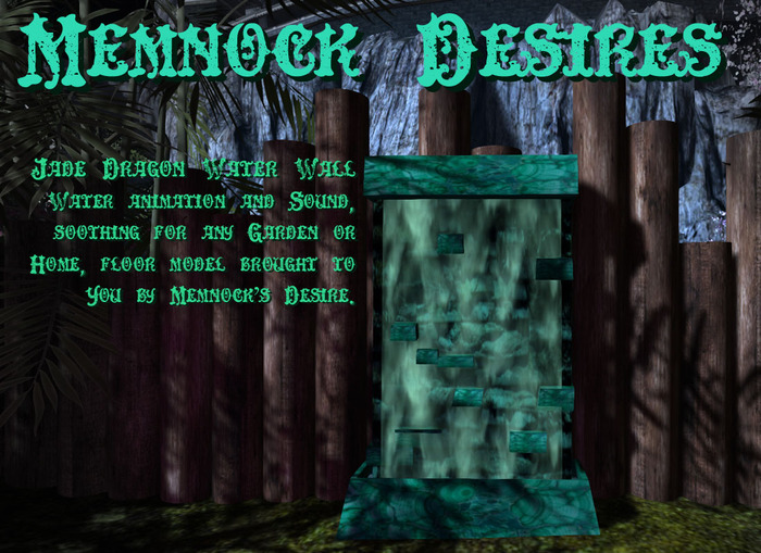 Second Life Marketplace - MD~ JADE water Wall Fountain