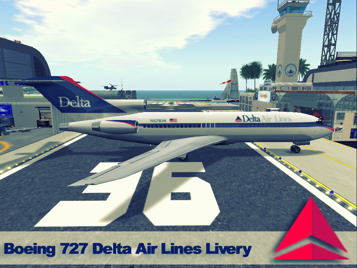 Second Life Marketplace - Boeing 727 DELTA Livery