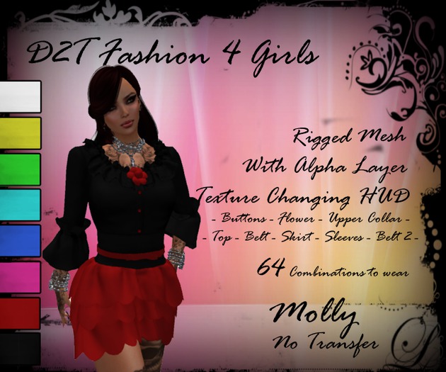 Second Life Marketplace - =D2T Fashion 4 Girls= Molly *RiggedMesh ...